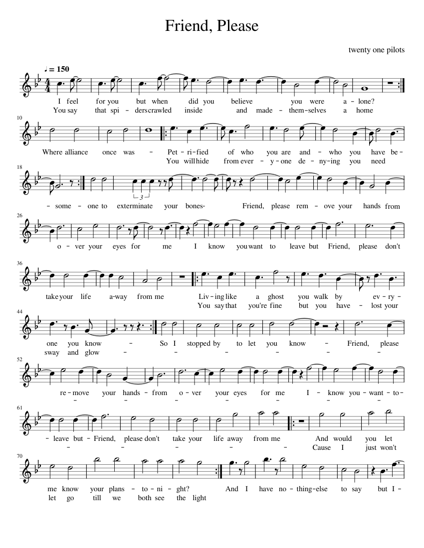 Friend, please Sheet Music for Flute (Solo) | MuseScore.com