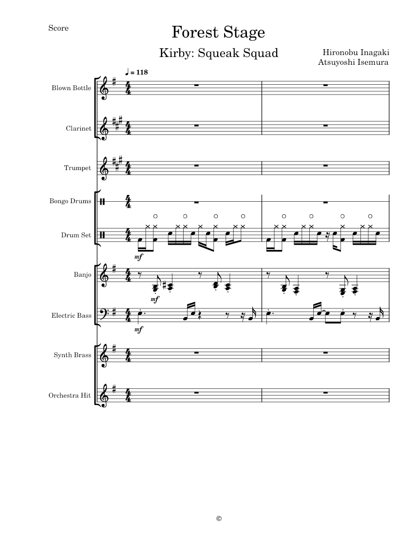 Forest Stage (Kirby: Squeak Squad) - Transcribed Score Sheet music for ...