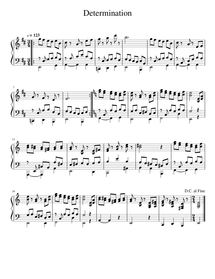 011: Determination Sheet music for Piano (Solo) | Musescore.com