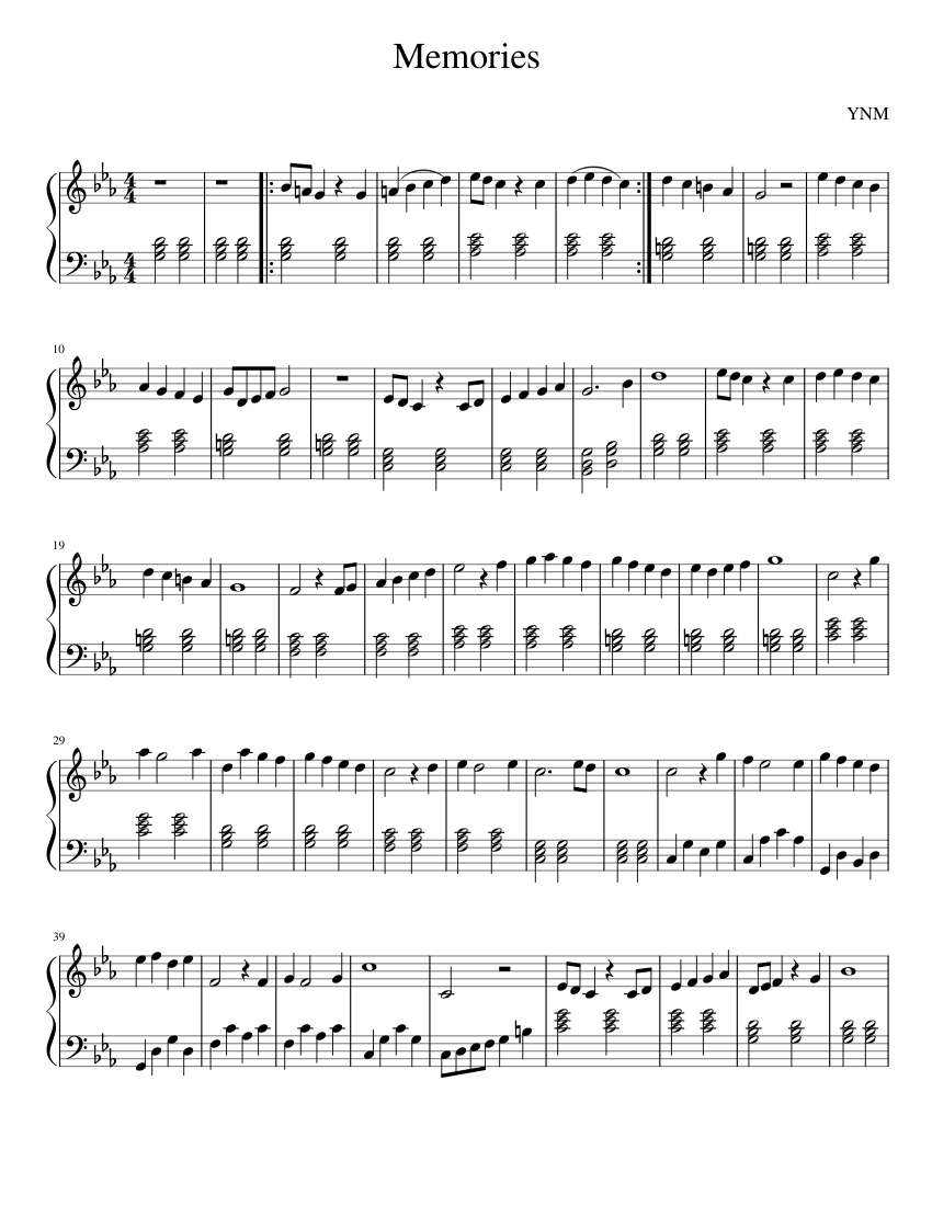 Memories - piano tutorial