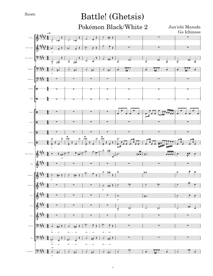 Battle! (Ghetsis) (Pokémon Black/White 2) - Transcribed Score Sheet ...