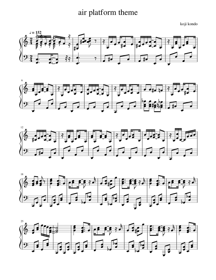 Air Platform Theme (accurate) Sheet music for Piano (Solo) | Musescore.com