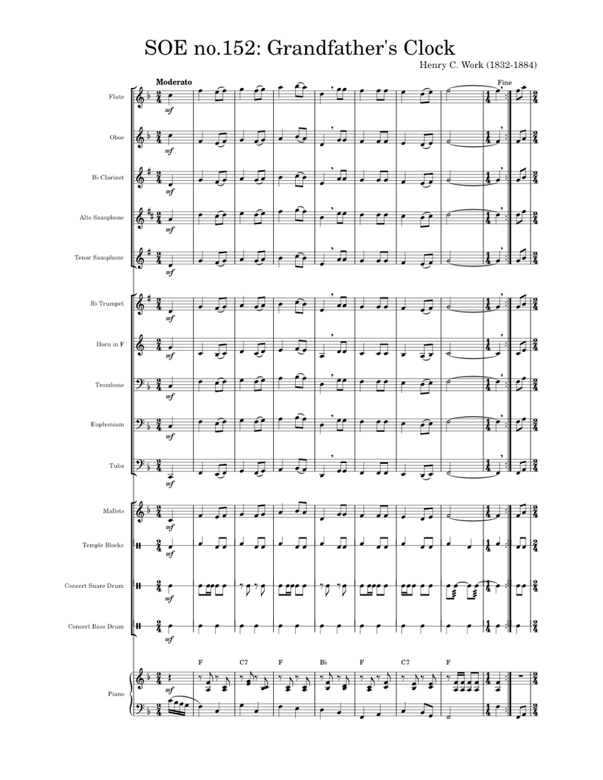 SOE no.152 Sheet music for Piano, Trombone, Tuba, Flute & more ...