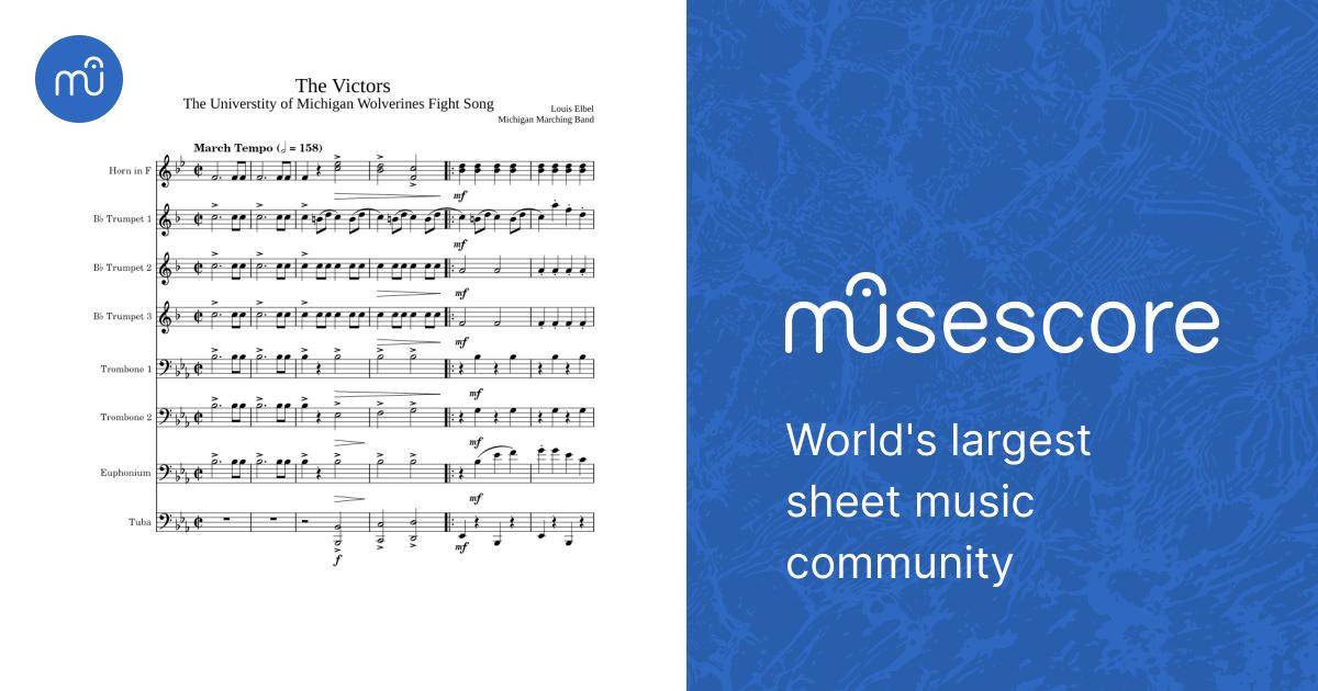 Michigan Fight Song (The Victors) Sheet music for Trombone, Euphonium ...