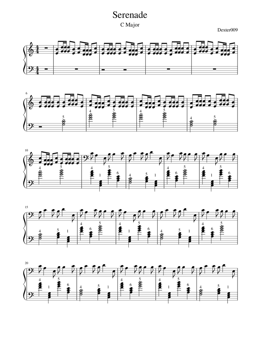 Serenade Sheet music for Piano (Solo) | Musescore.com