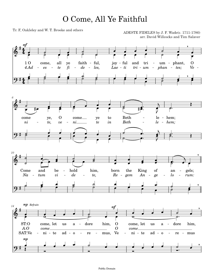 O Come All Ye Faithful – Misc Christmas Sheet music for Soprano, Vocals ...