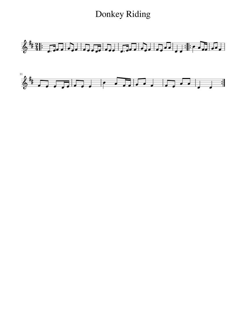 Donkey Riding Sheet music for Piano (Solo) Easy | Musescore.com