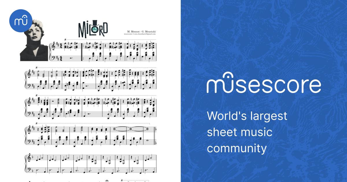 Milord – Édith Piaf Milord Sheet music for Piano (Solo) | Musescore.com