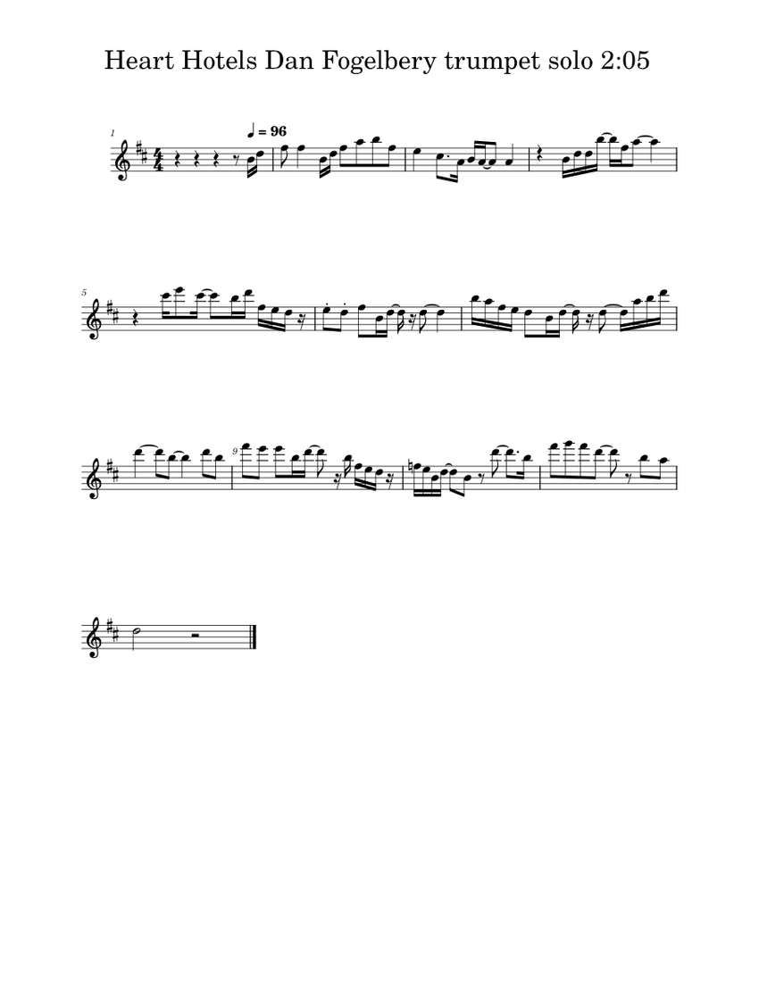 Heart Hotels – Dan Fogelberg Heart Hotels Dan Fogelbery trumpet solo 2 ...