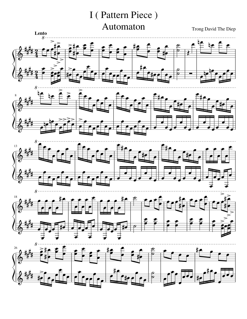 I ( Pattern Piece ) Sheet music for Piano (Solo) | Musescore.com