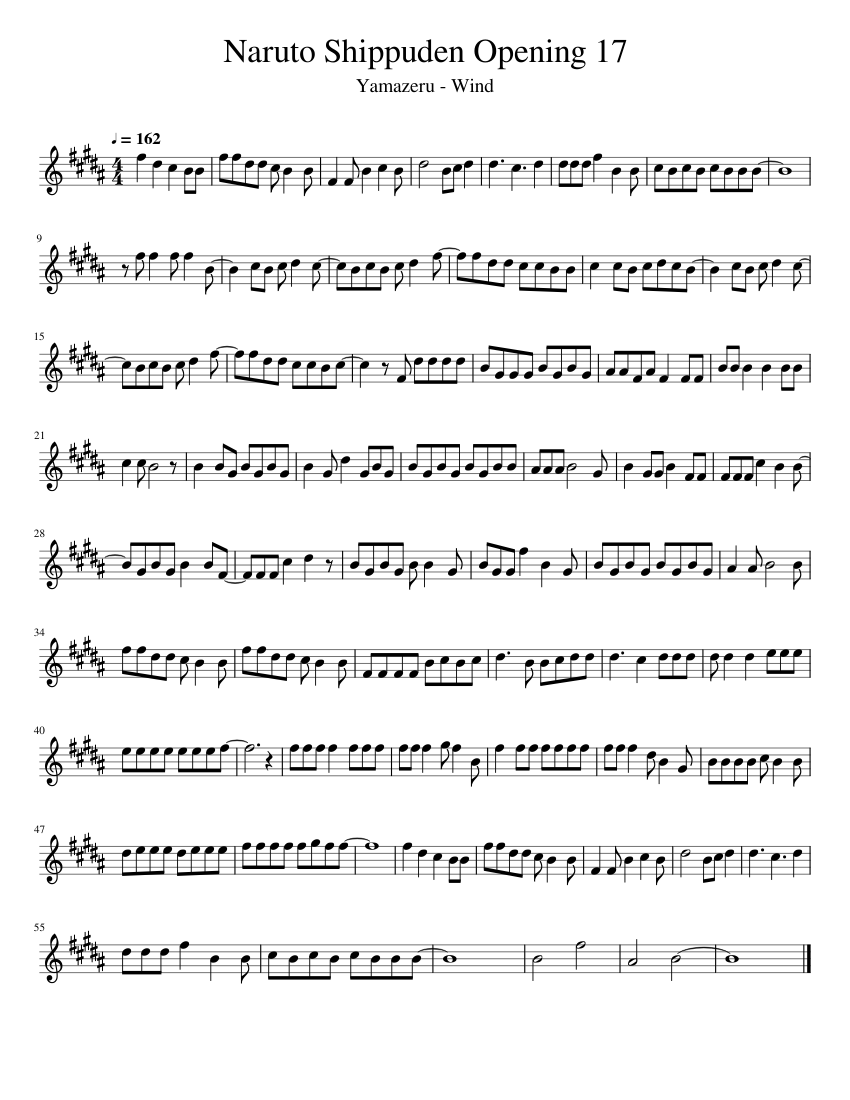 Naruto Shippuden Opening 17 Sheet music for Flute (Solo) | Musescore.com