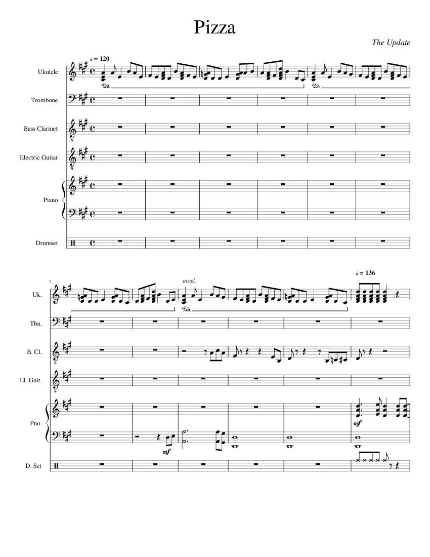 Pizza Sheet music for Piano, Trombone, Clarinet bass, Guitar & more ...