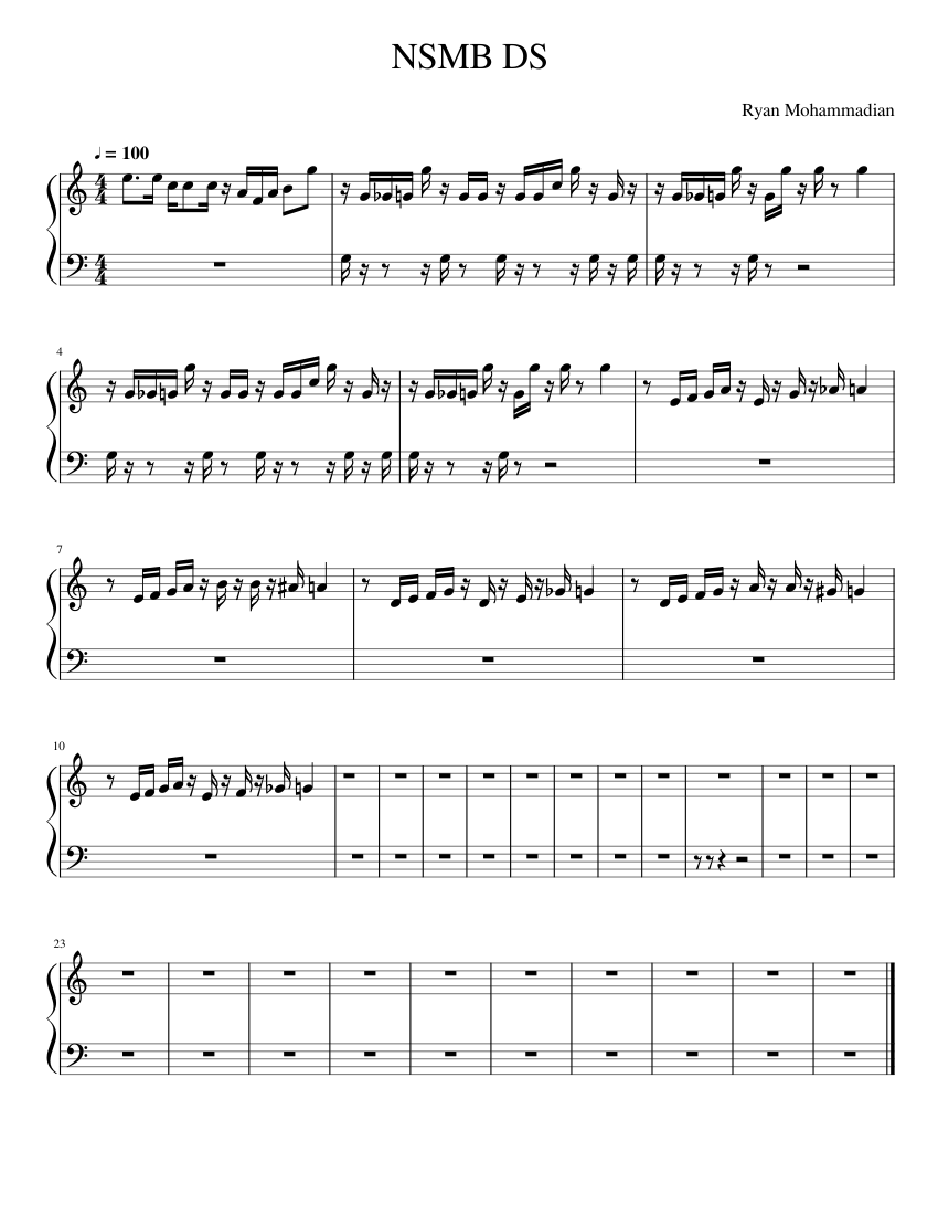 NSMB DS Sheet music for Piano (Solo) | Musescore.com