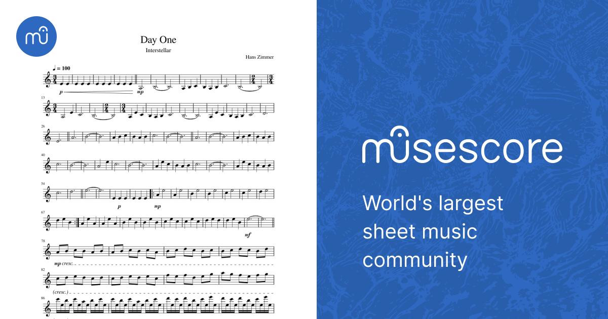 Interstellar - Day One Arrangement for Violin Solo Sheet Music for ...