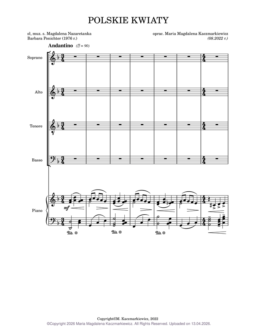 POLSKIE_KWIATY – Maria Magdalena Kaczmarkiewicz Sheet Music for Piano ...