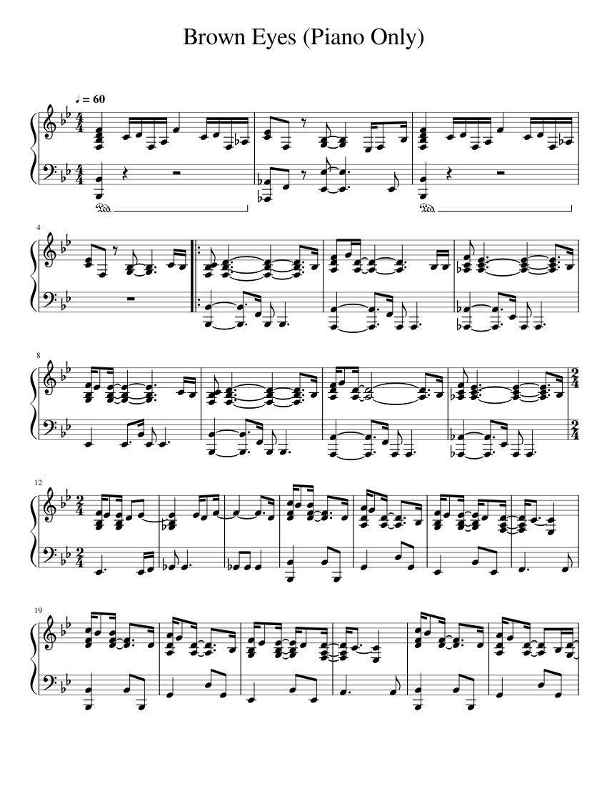 beautiful brown eyes alfred piano