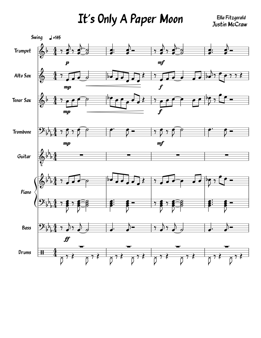 It's only a paper moon Sheet Music with Chords for Piano, Trombone ...