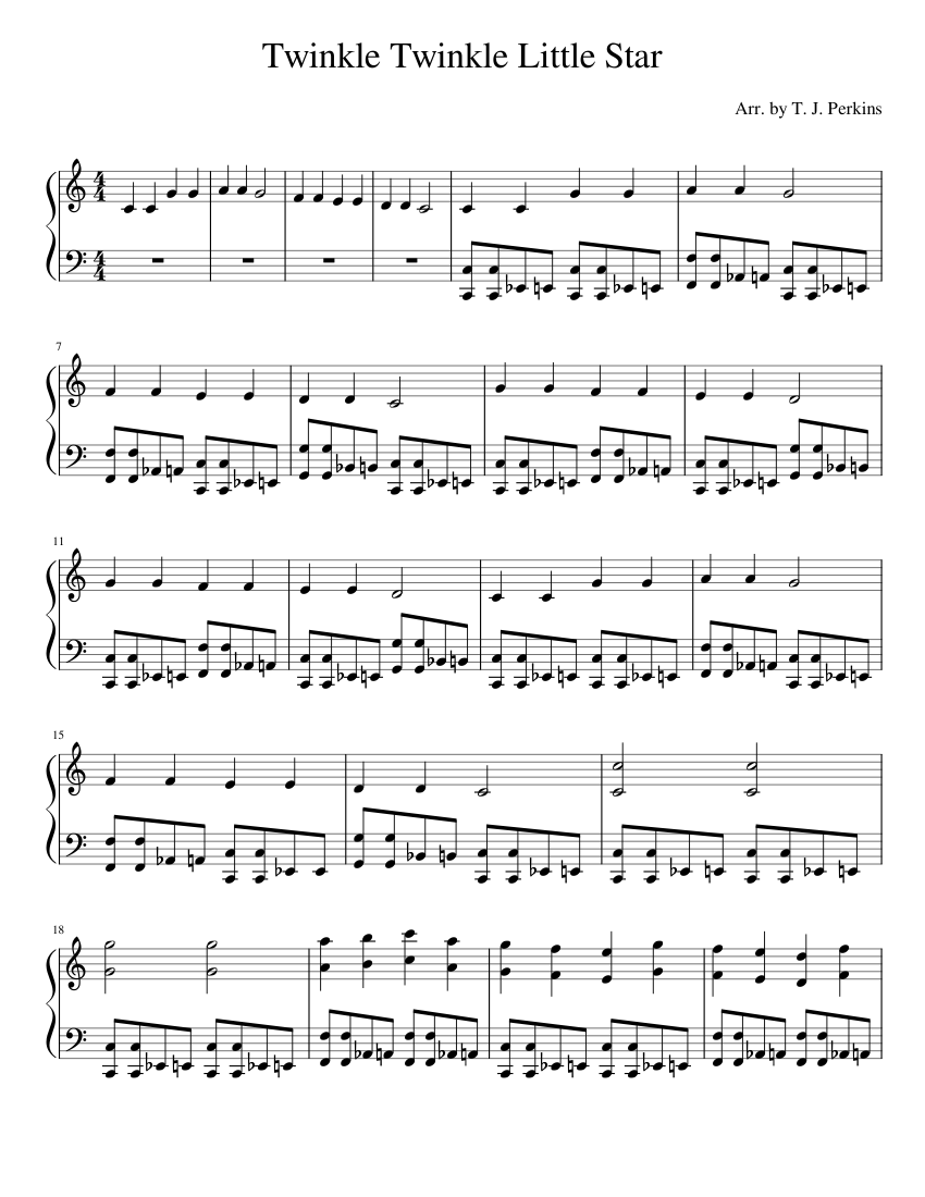 Twinkle Twinkle Little Star Sheet music for Piano (Solo) Easy ...