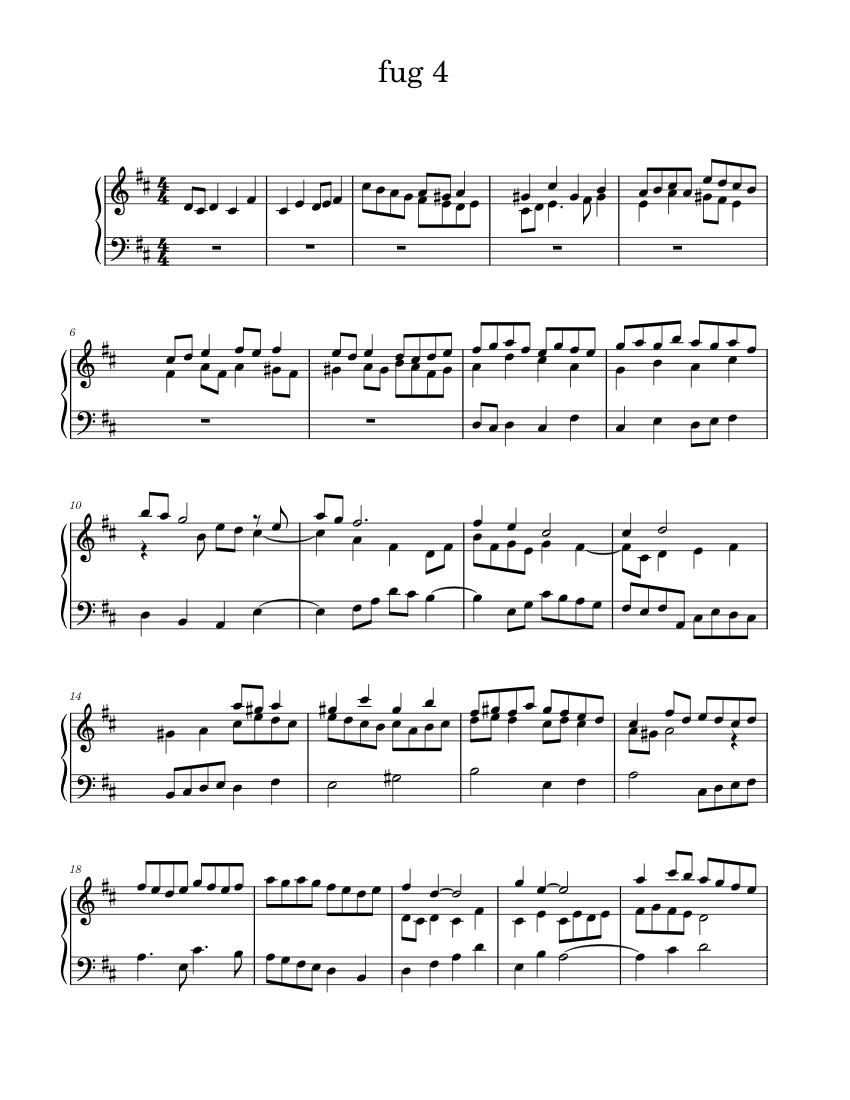 Fugue 4 – Meels fug 4 Sheet music for Piano (Solo) | Musescore.com