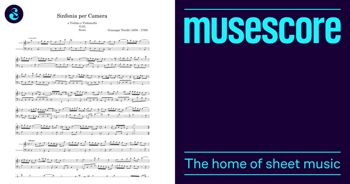 Sinfonia per Camera - Giuseppe Torelli Sheet music for Violin, Cello ...