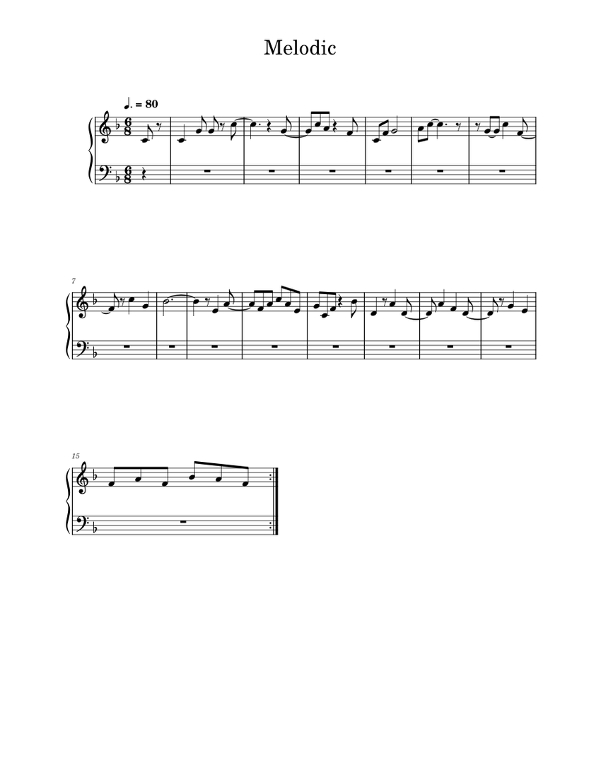 Melodic Sheet Music for Piano (Solo) Easy | MuseScore.com