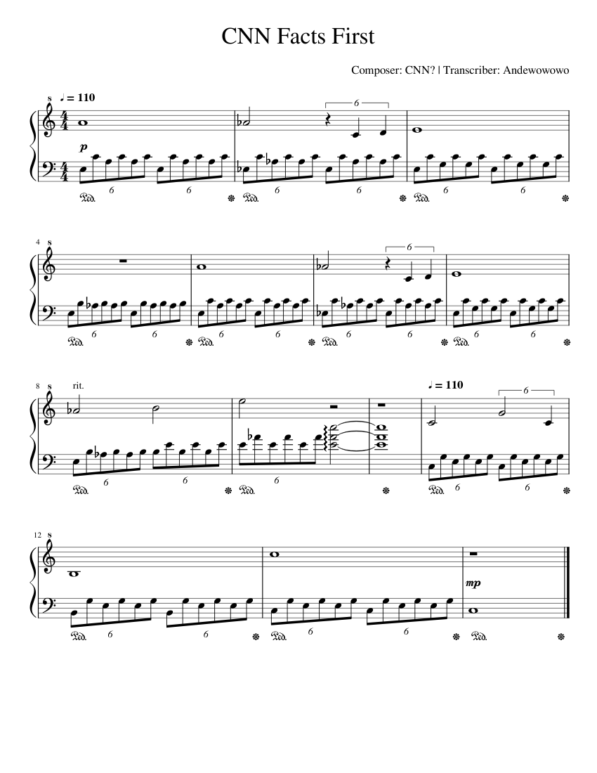 CNN Facts First Sheet Music for Piano (Solo) Easy | MuseScore.com