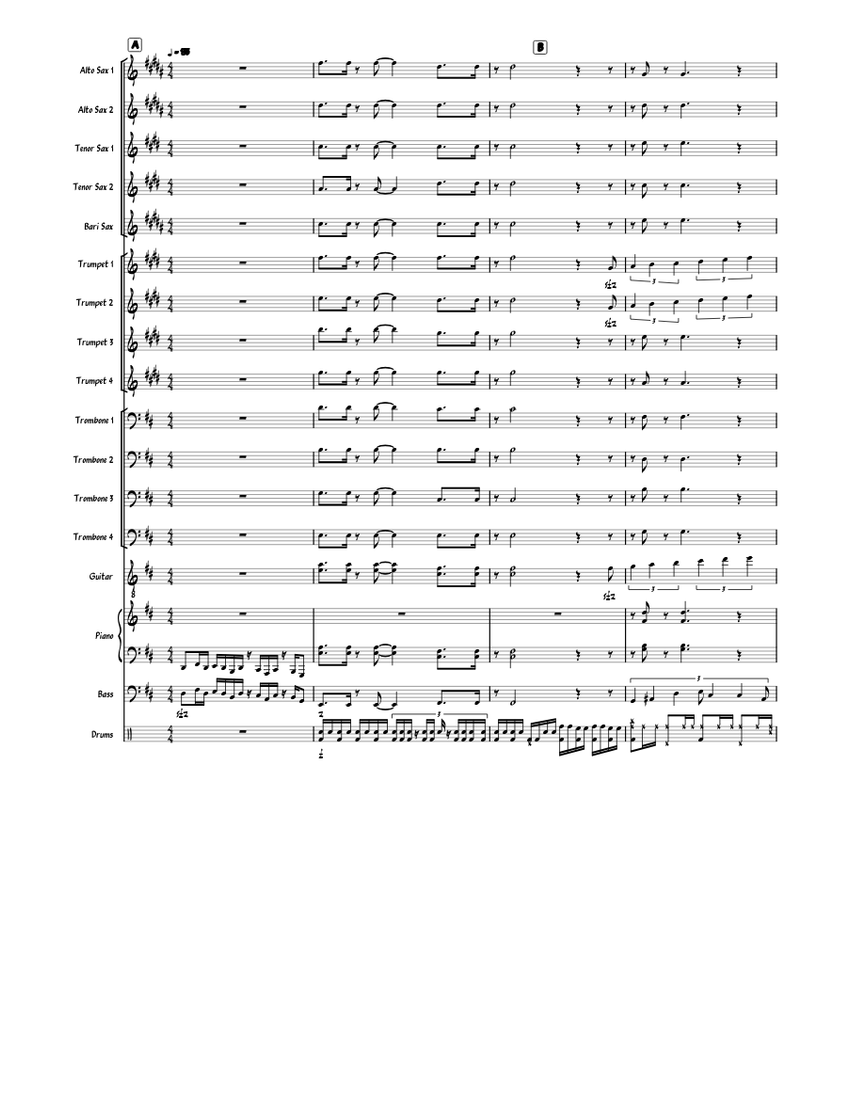 Spain Big Band Arrangement Sheet music for Piano, Trombone, Saxophone ...
