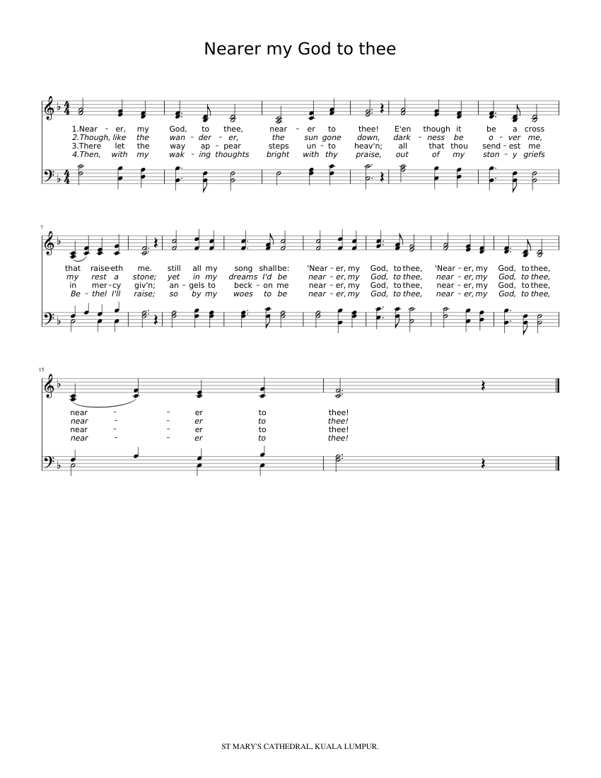 Nearer my God to thee Sheet music for Piano (Solo) Easy | Musescore.com