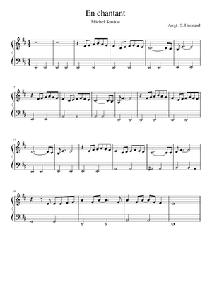 En chantant – Michel Sardou Sheet Music with Chords for Piano, Oboe ...