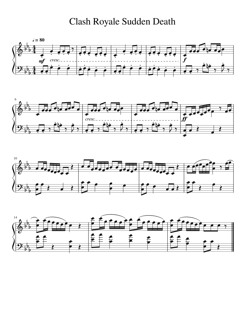 Clash Royale Sudden Death Sheet Music for Piano (Solo) | MuseScore.com
