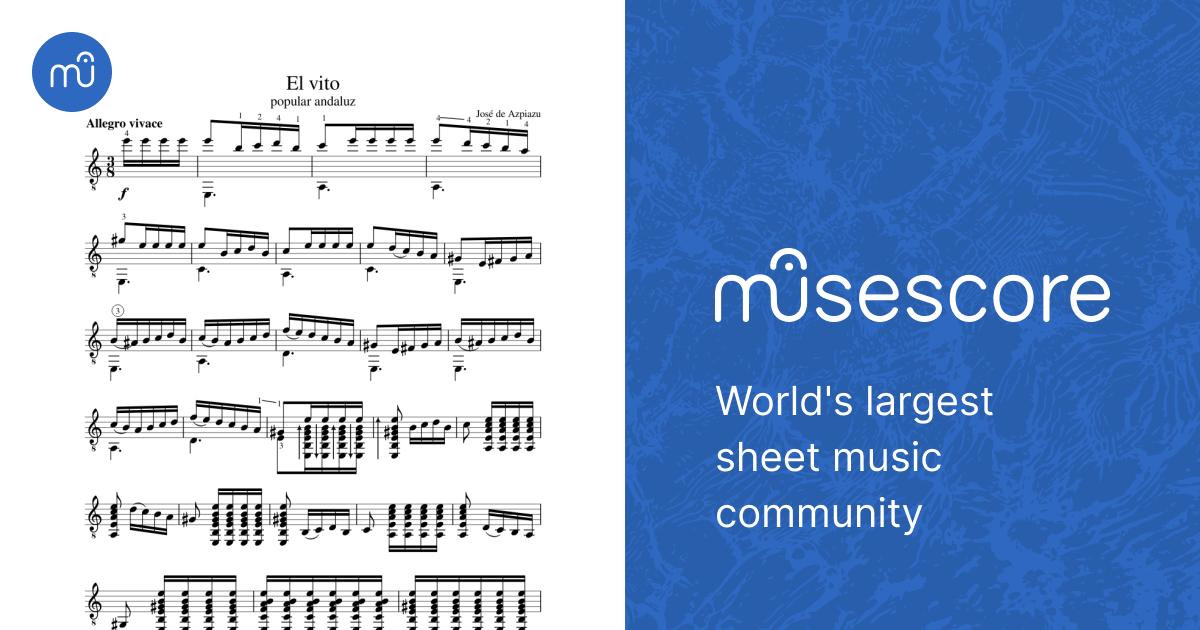 José Azpiazu - El vito Sheet Music for Guitar (Solo) | MuseScore.com