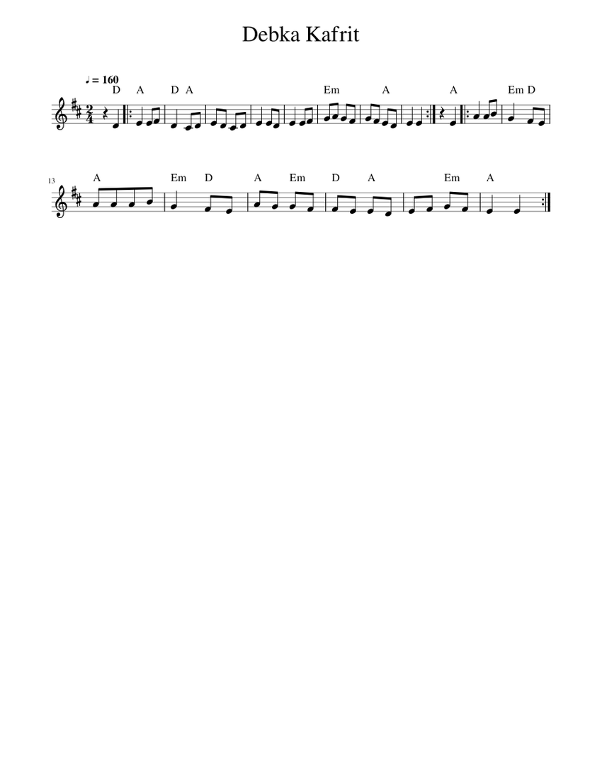 Debka Kafrit Sheet music for Piano (Solo) Easy | Musescore.com