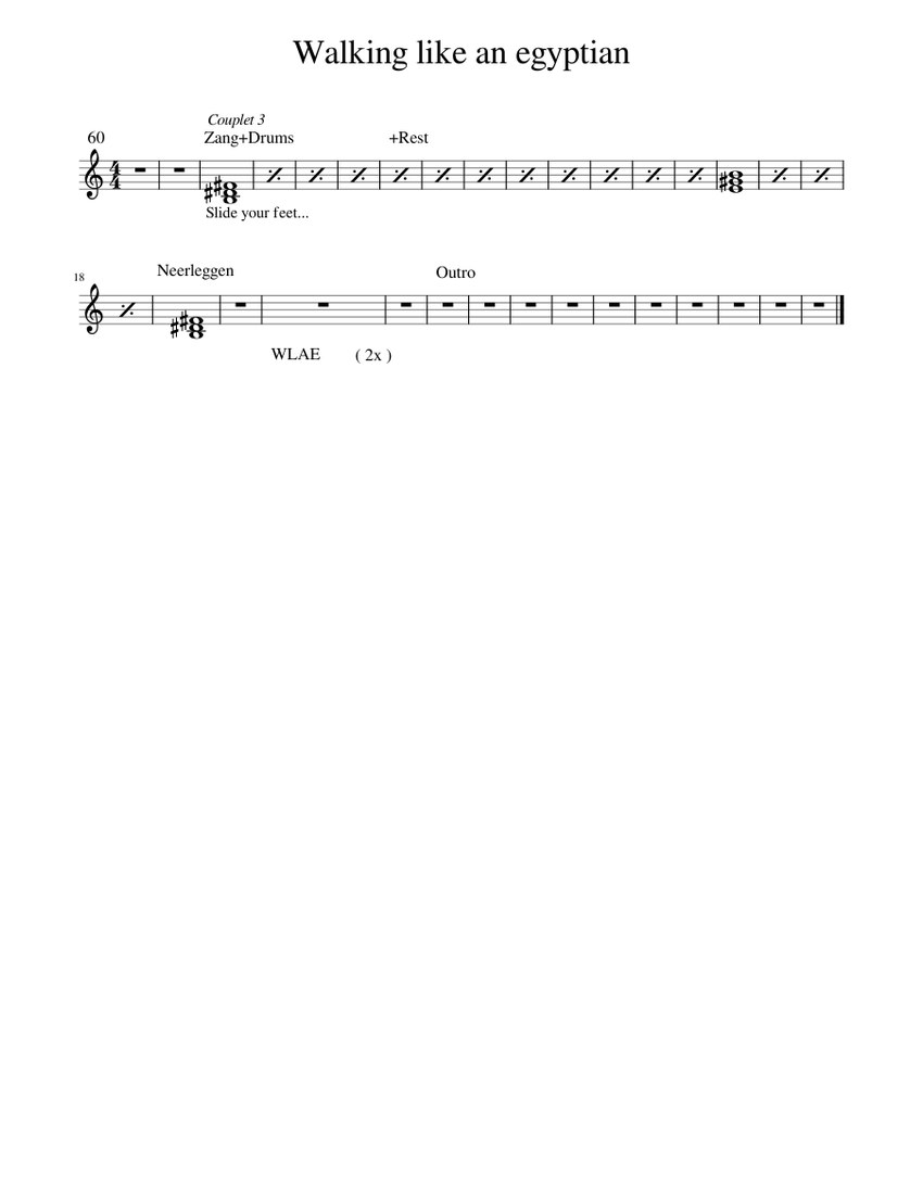 Walk like an egyptian Sheet music for Piano (Solo) Easy | Musescore.com