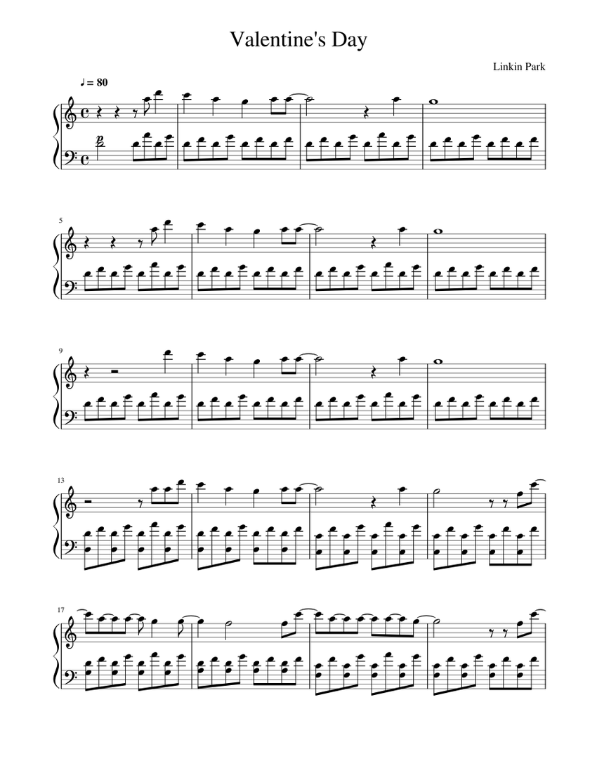 Valentines Day Sheet Music for Piano (Solo) | MuseScore.com
