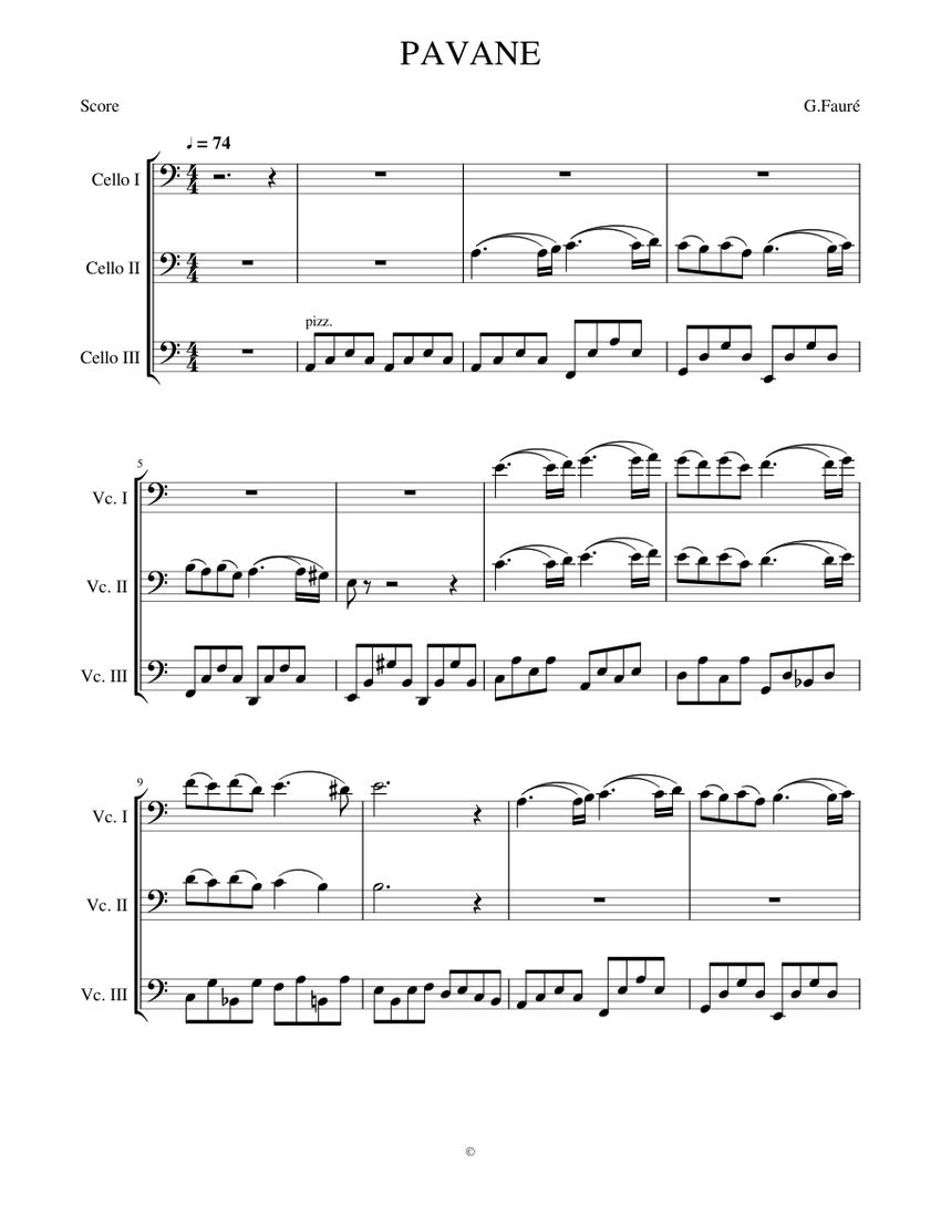 PAVANE si Sheet music for Cello (Mixed Trio) | Musescore.com