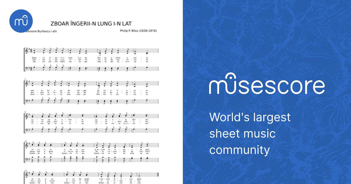 ZBOAR, ÎNGERII-N LUNG, I-N LAT - Philip P. Bliss Sheet Music for ...