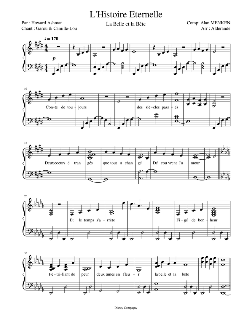 L'Histoire Eternelle - piano tutorial