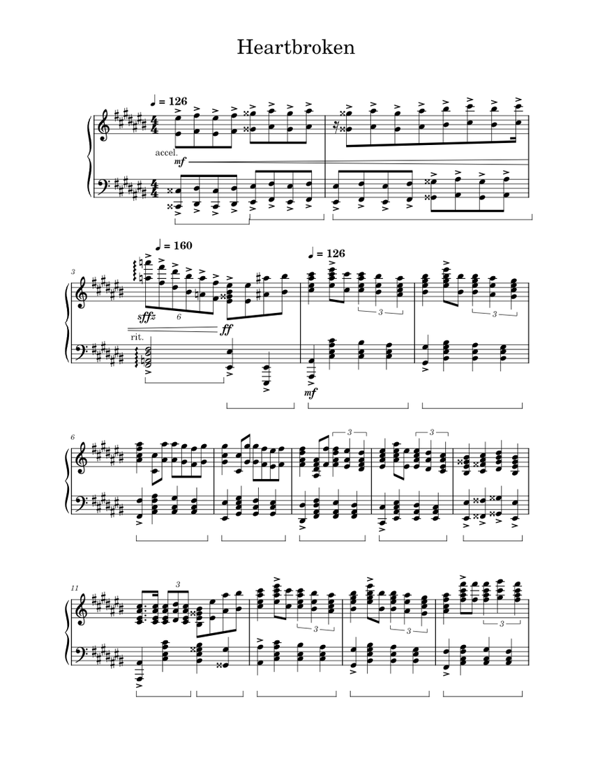 Heartbroken Sheet Music for Piano (Solo) | MuseScore.com
