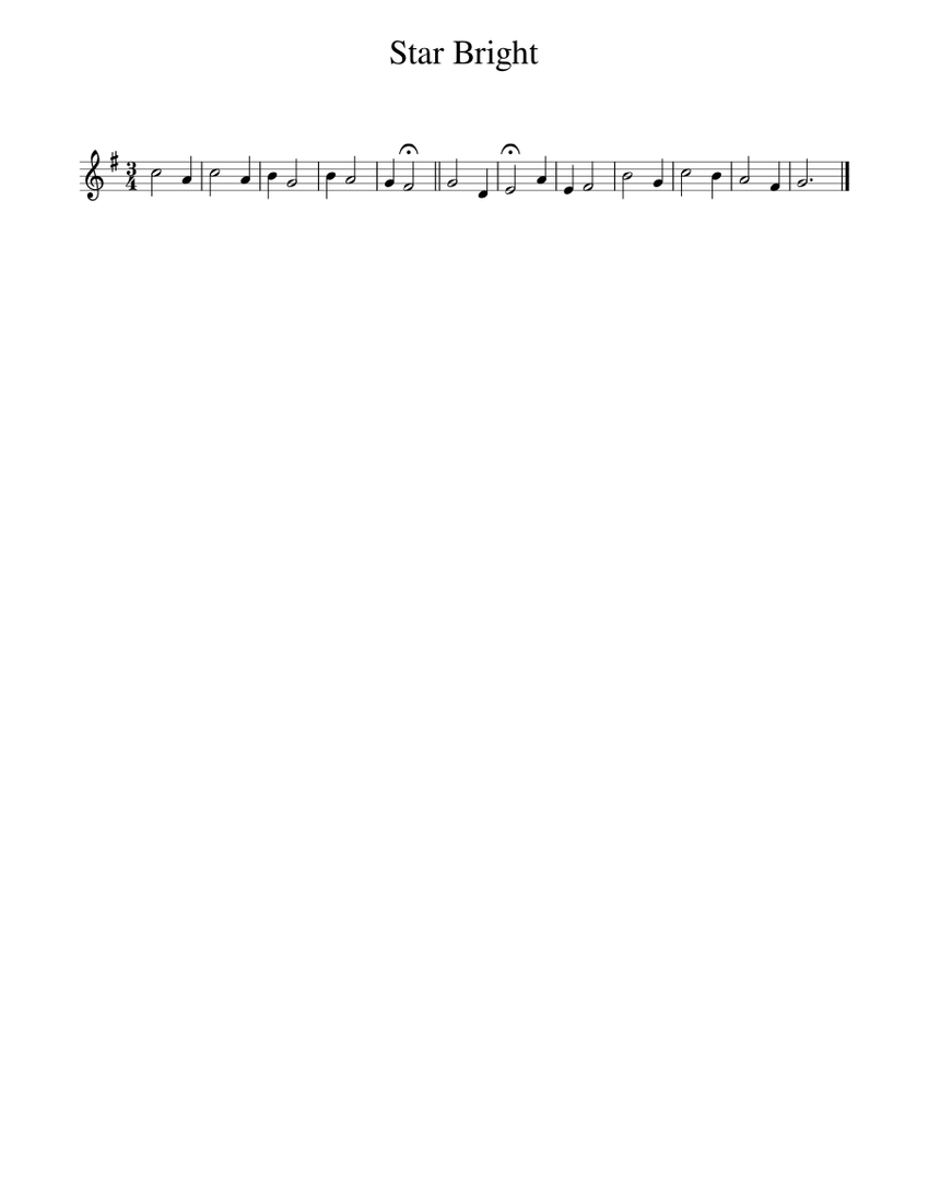 Star Bright Sheet Music for Piano (Solo) easy | MuseScore.com