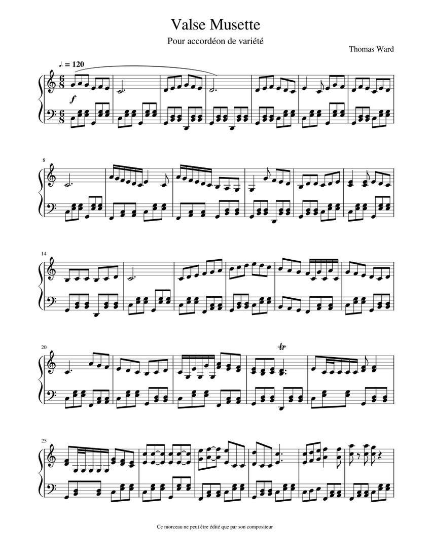 Valse_Musette Sheet music for Accordion (Solo) | Musescore.com