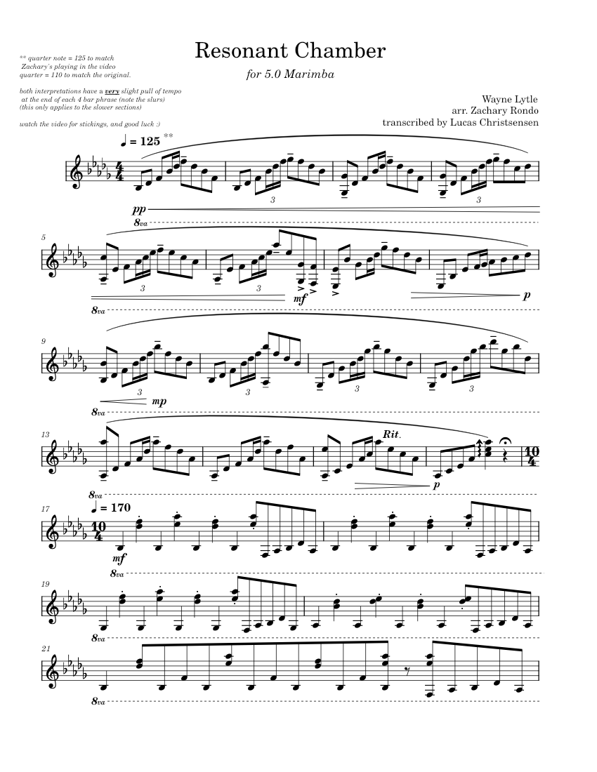 Resonant Chamber – Animusic Resonant Chamber (arr. for marimba) - Wayne ...