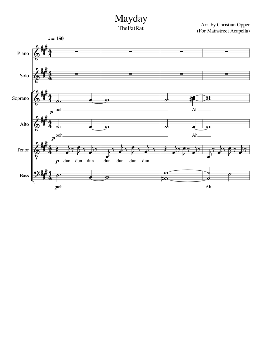 Mayday Sheet music for Piano (A Capella) | Musescore.com