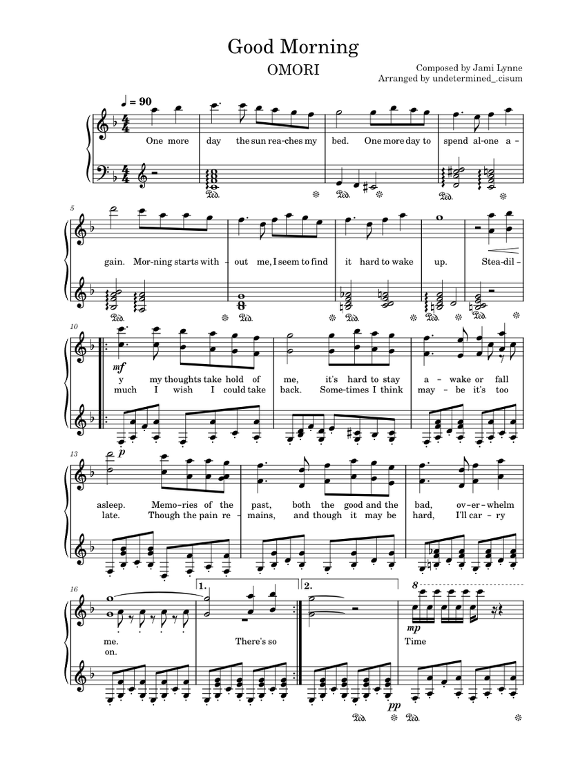 OMORI: Good Morning - Piano Arrangement Sheet music for Piano (Solo ...