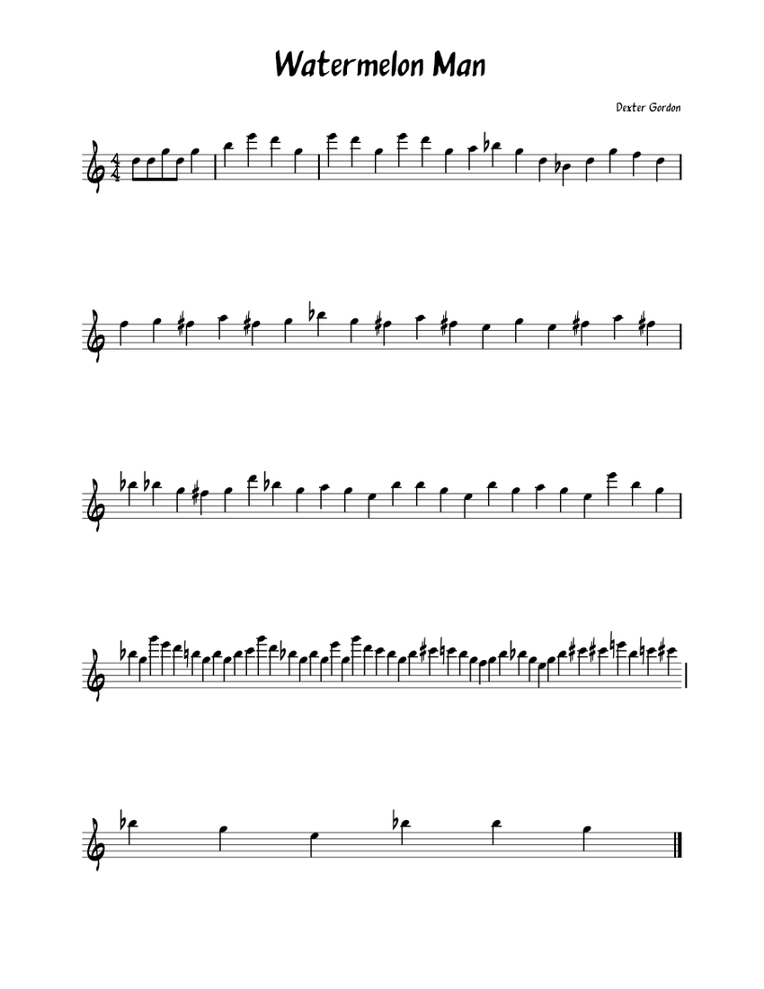 Watermelon Man (Saxophone Solo) – Dexter Gordon Watermelon Man – Dexter ...