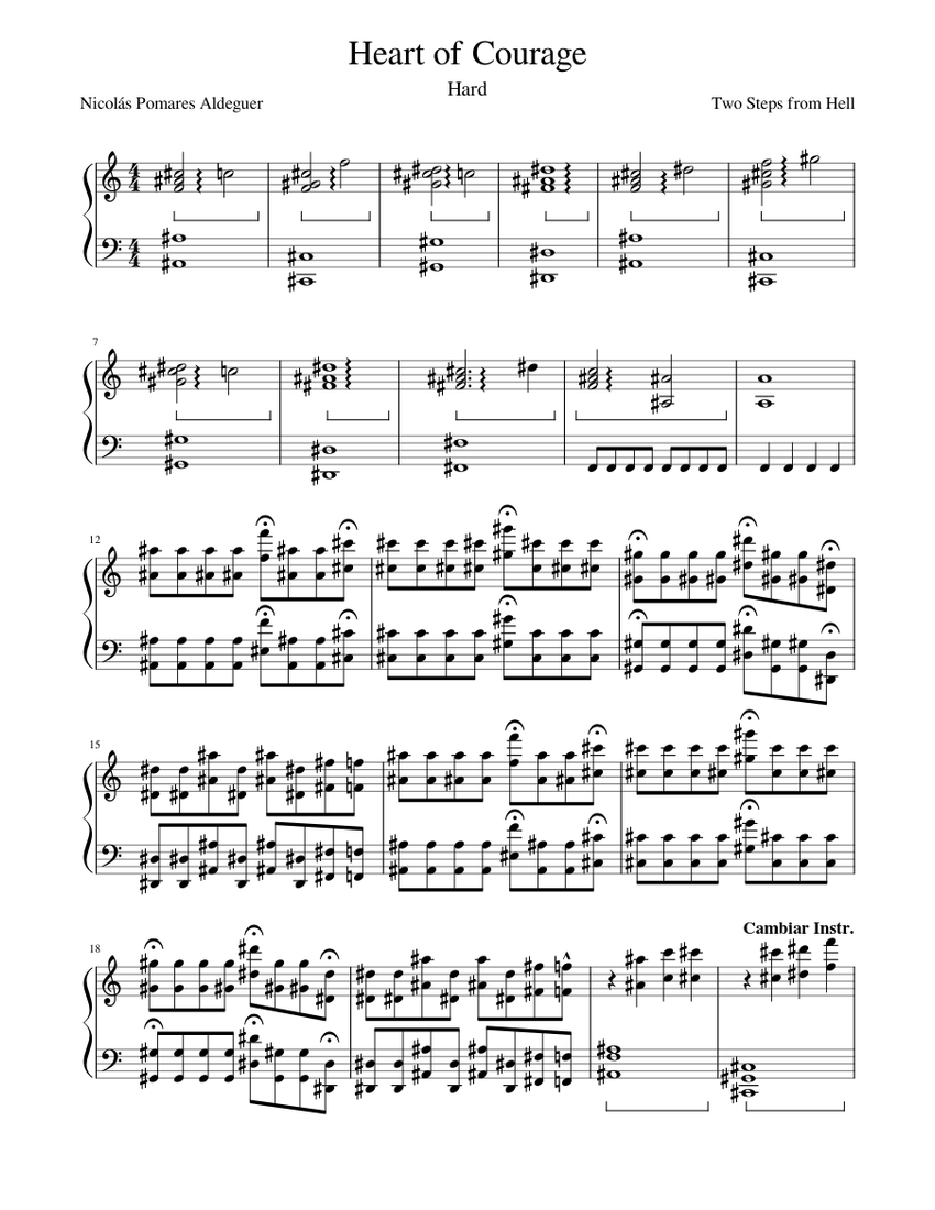 Heart of Courage - Two steps from Hell - piano tutorial