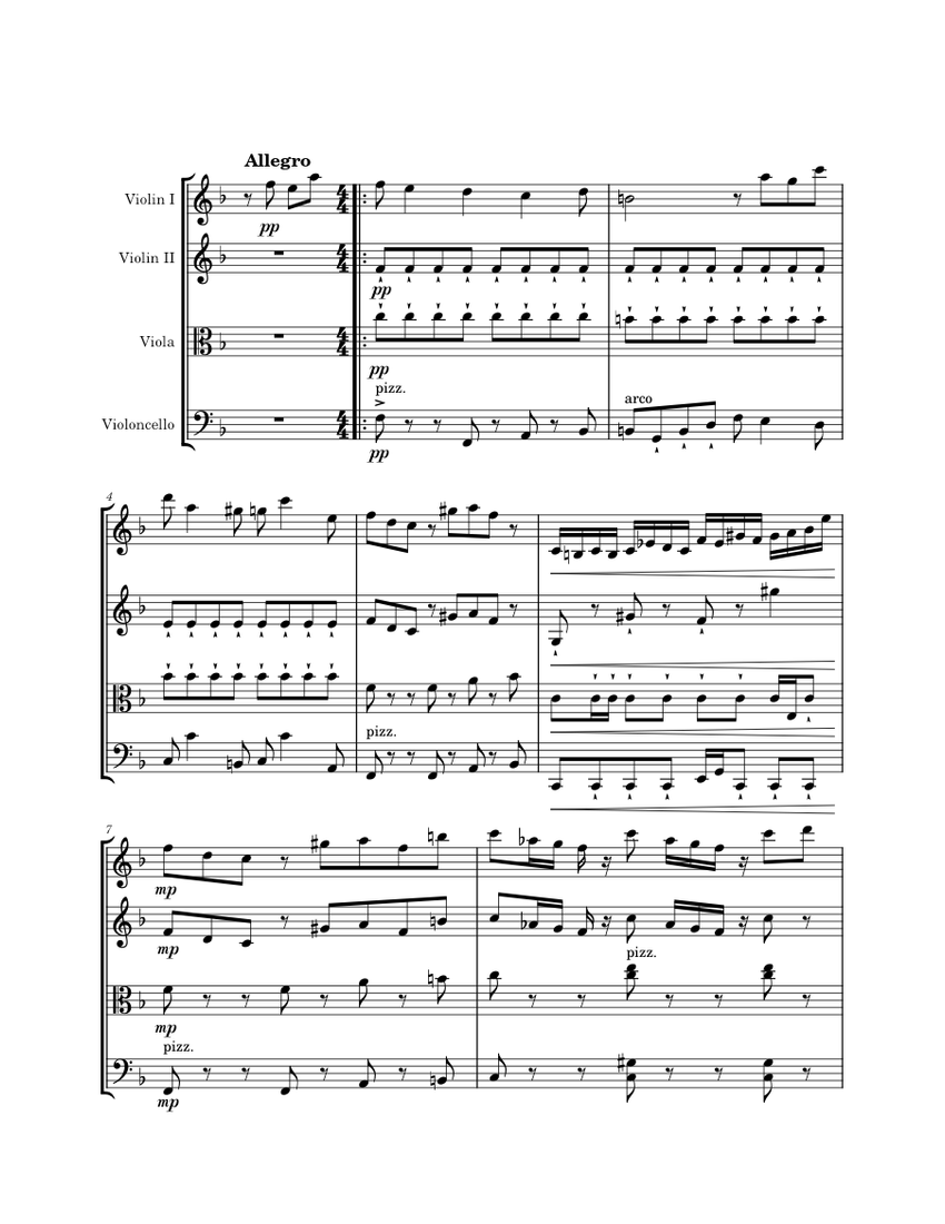 Humoresque no 2 Sheet music for Violin, Viola, Cello (String Quartet ...