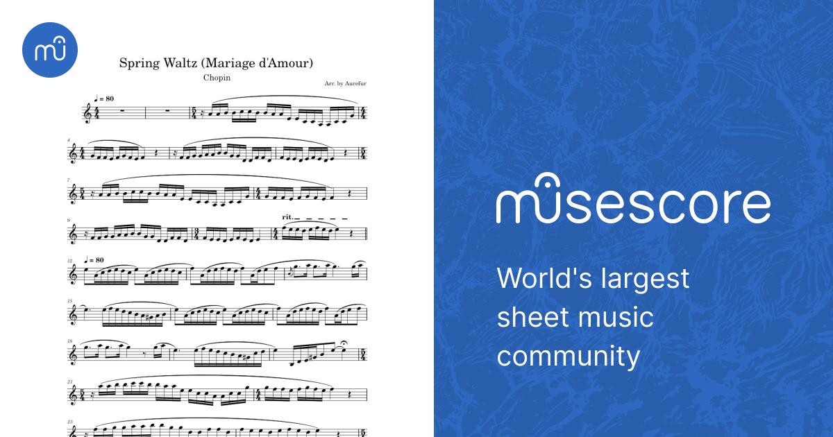 Spring Waltz – Frédéric Chopin (for Trumpet in Bb) Sheet Music for ...