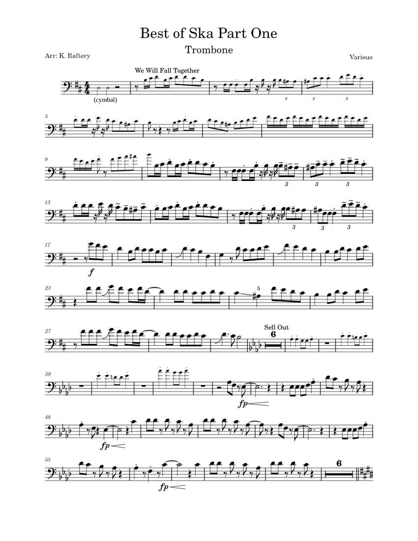 Best of Ska - Horn lines Sheet Music for Trombone (Solo) | MuseScore.com
