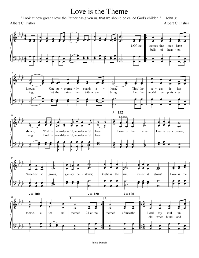 Love is the Theme Sheet Music for Piano (SATB) Easy | MuseScore.com