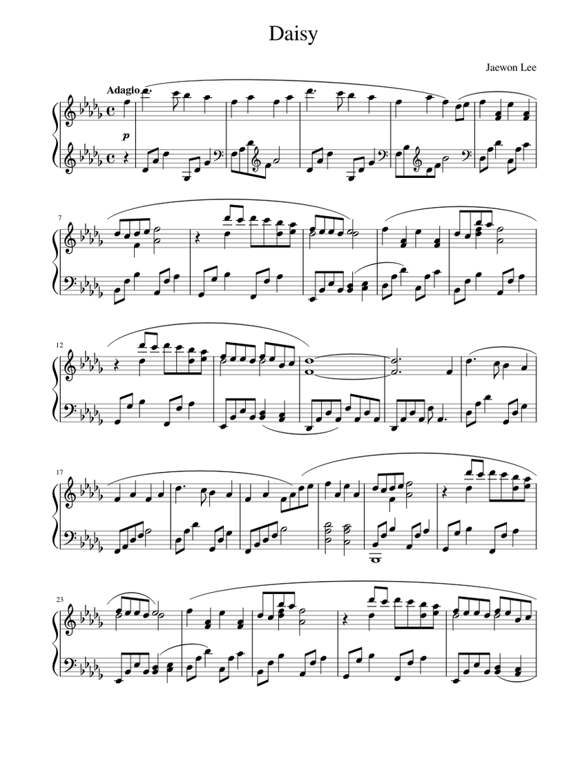 Daisy Sheet music for Piano (Solo) Easy | Musescore.com